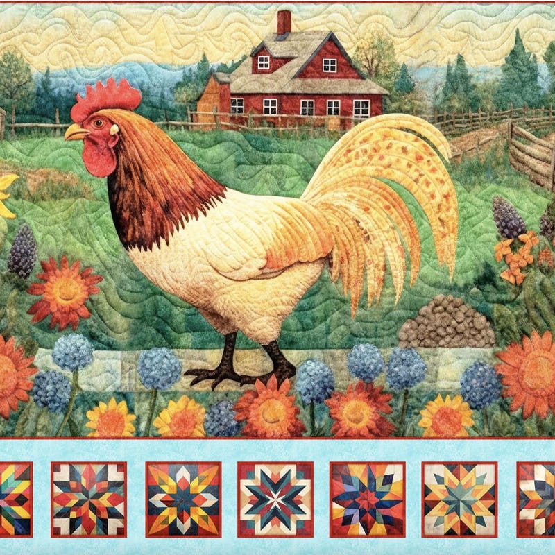 Rooster Fabric - Etsy