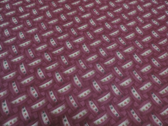 A Pretty Maroon Colored Fabric With Lattice Design and Tiny - Etsy