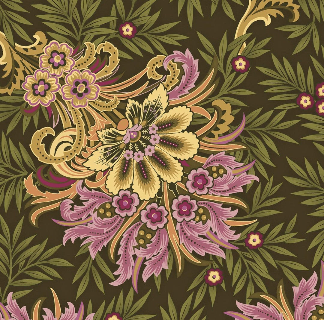 Large Plume Design From Benartex. Line is "hunters Plume". - Etsy