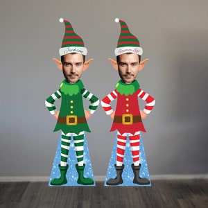 Christmas Elf Cardboard Cutout With Your Photo for Face, Free Standing ...