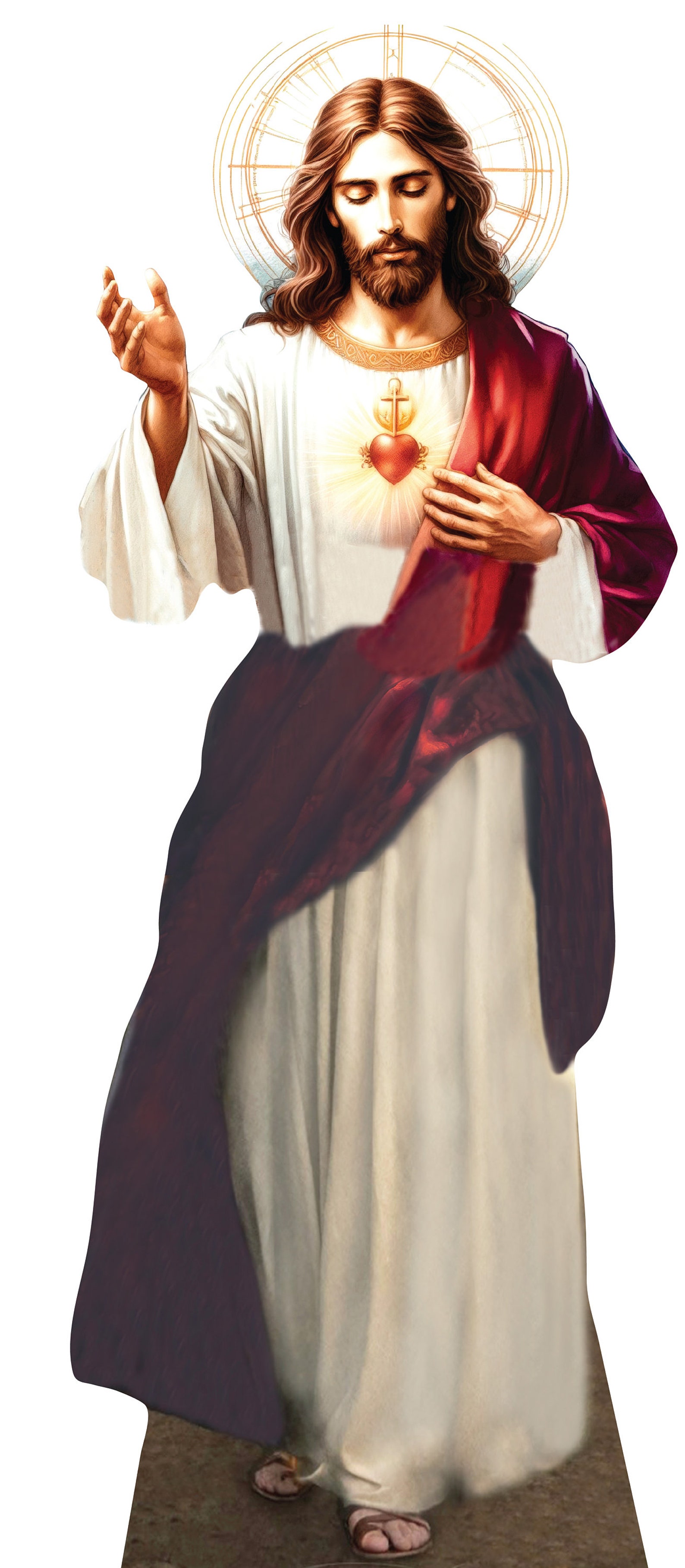 Sacred Heart Jesus With Eyes Closed Cardboard Cutout With Easel on the ...