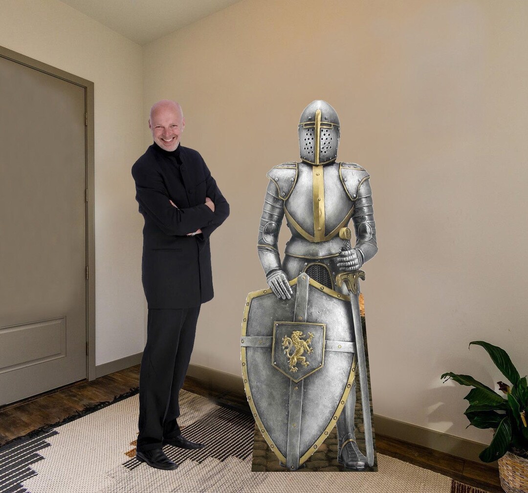 Knight With Shield Cardboard Cutout With Easel on Back - Etsy