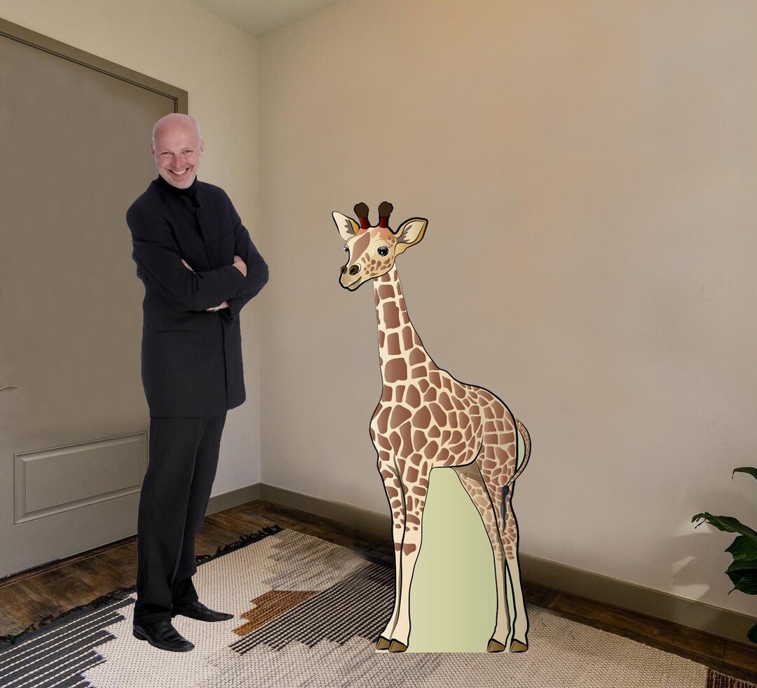 Baby Giraffe Cardboard Cutout, Life Size Giraffe, Safari Baby Shower ...
