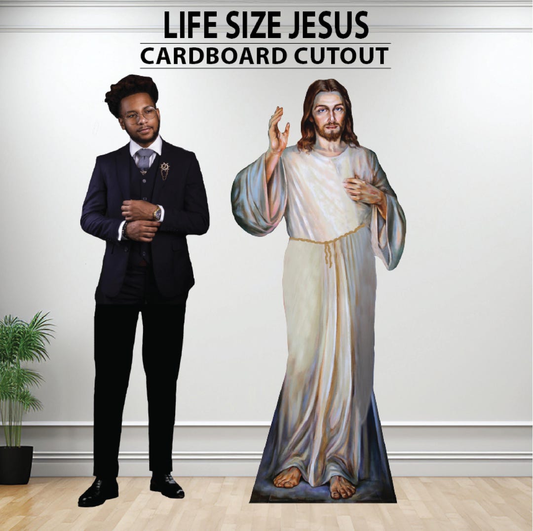 Jesus Cardboard Cutout Prop With Easel on the Back, Holy Week, Life ...