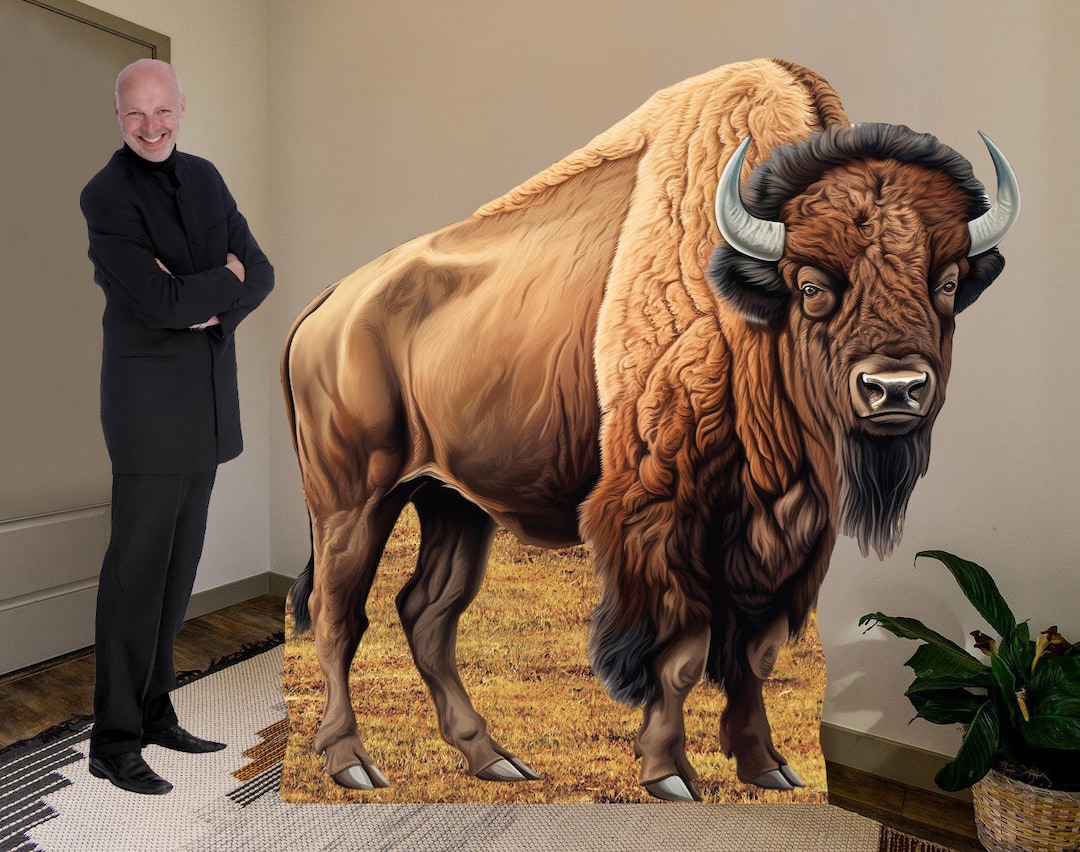 Buffalo American Bison Cardboard Cutout Prop With Easel 72 Inches Wide ...