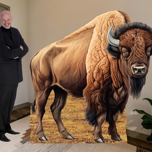 Buffalo American Bison Cardboard Cutout Prop With Easel 72 Inches Wide ...
