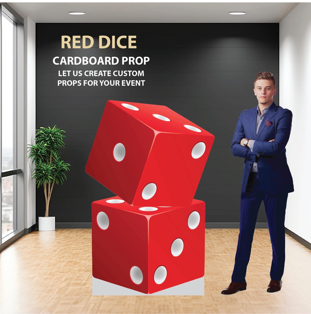 Stacked Red Dice Cardboard Cutout, Free Standing With Easel on the Back ...