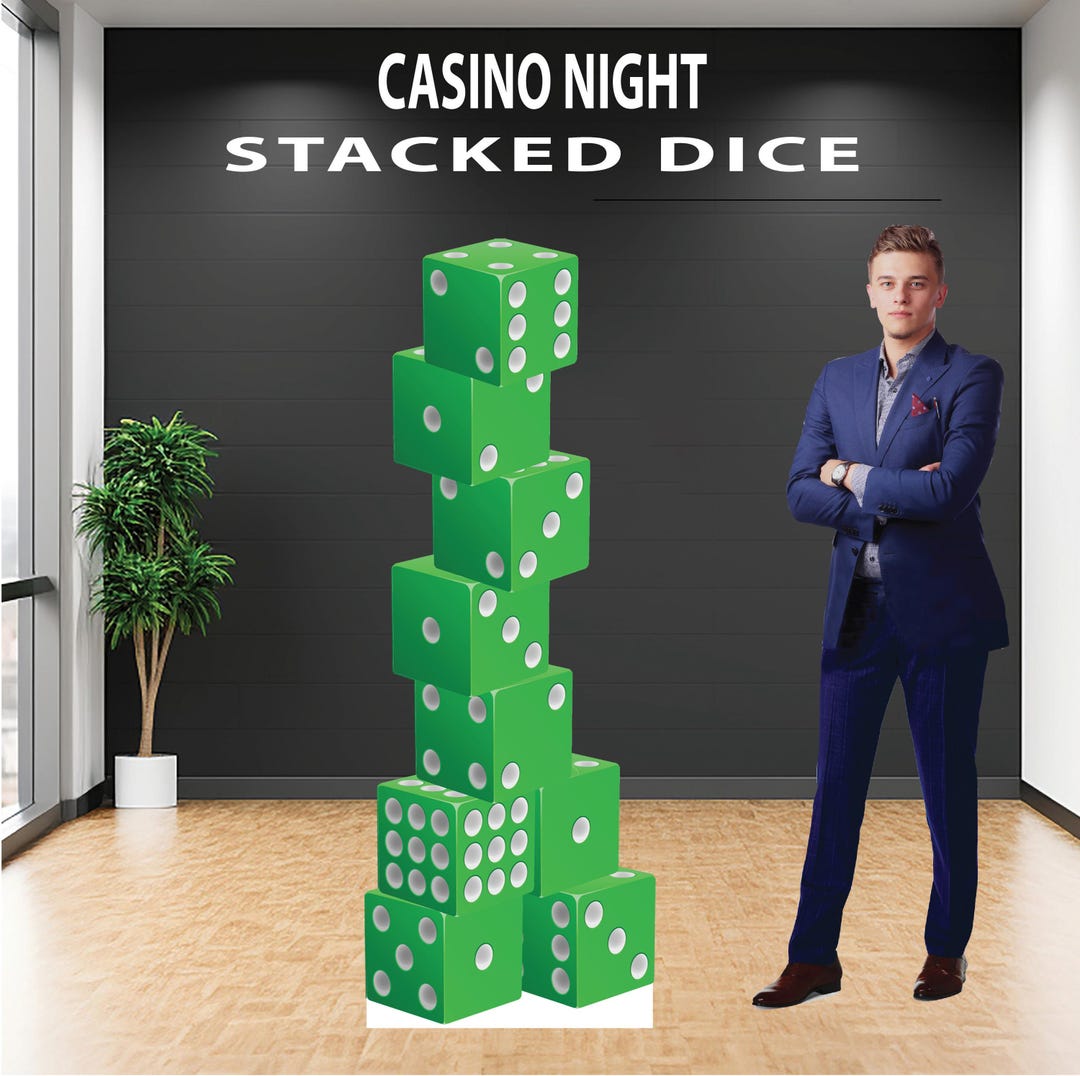 Stacked Green Dice Cardboard Cutout, Free Standing With Easel on the ...