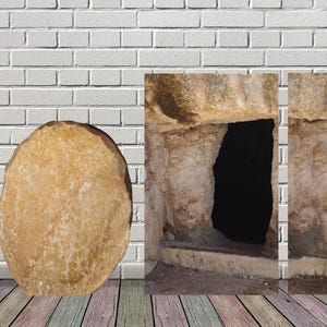 Large Tomb 3 Pieces, Cardboard Cutout, Easel on Back. Tomb is 72 Tall X ...