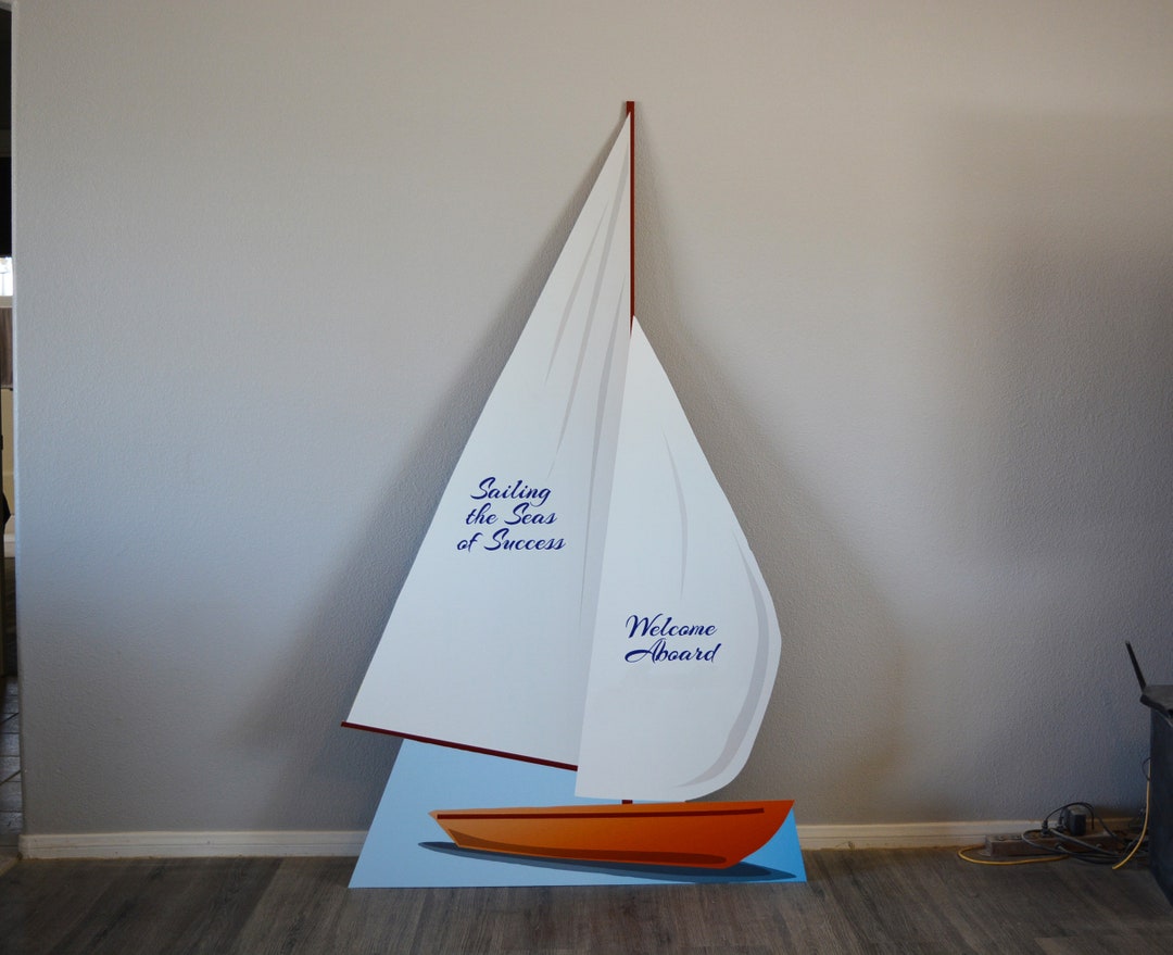Sailboat Cardboard Cutout Prop for Event Party Prop, With Easel on the ...