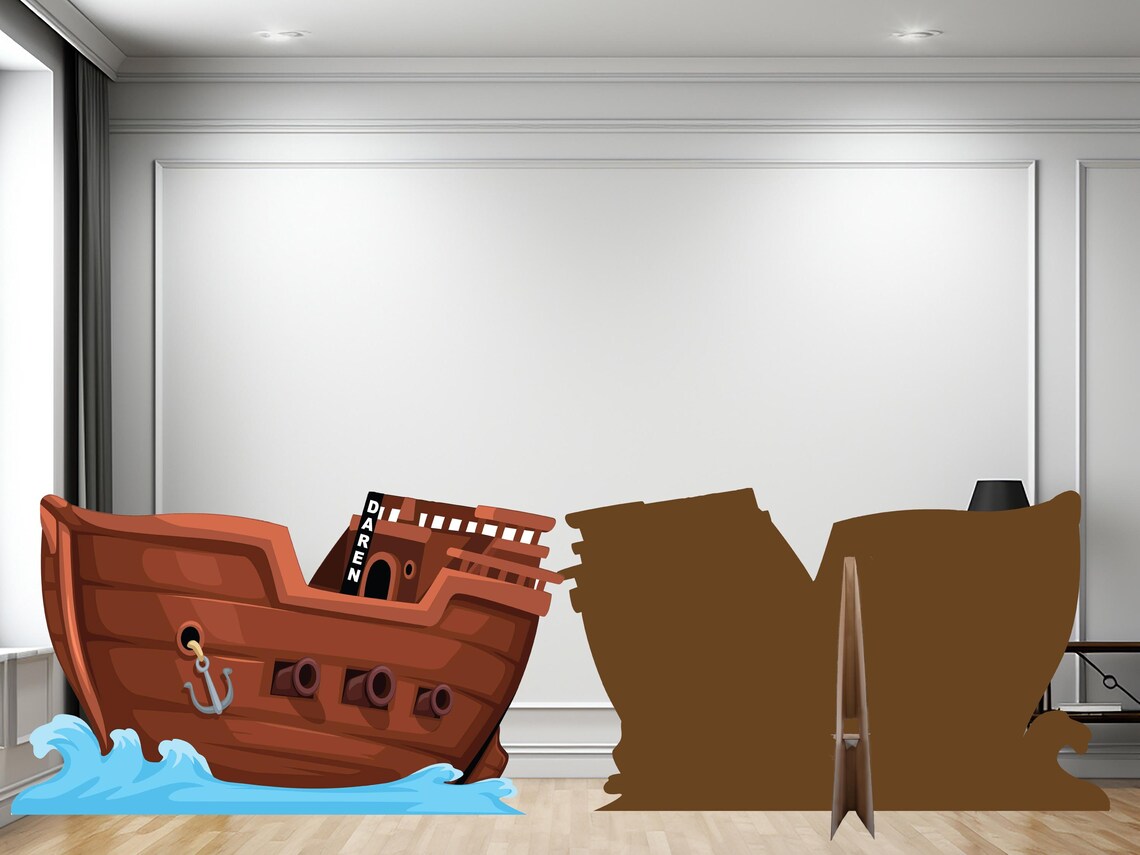 Pirate Ship Cardboard Cutout, Free Standing With Easel on the Back - Etsy