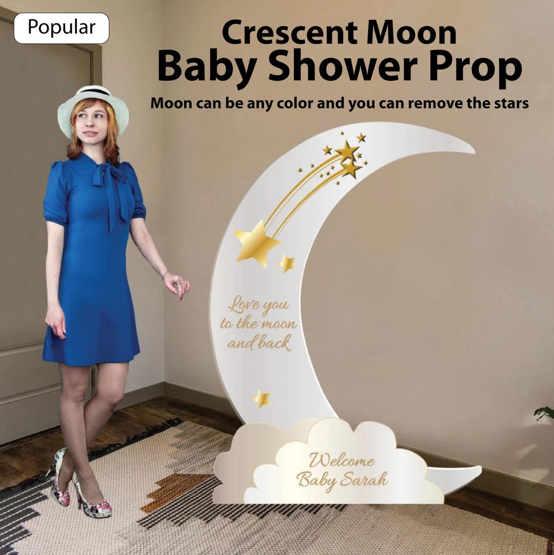 Baby Shower Crescent Moon Cardboard Cutout With Easel on the Back - Etsy
