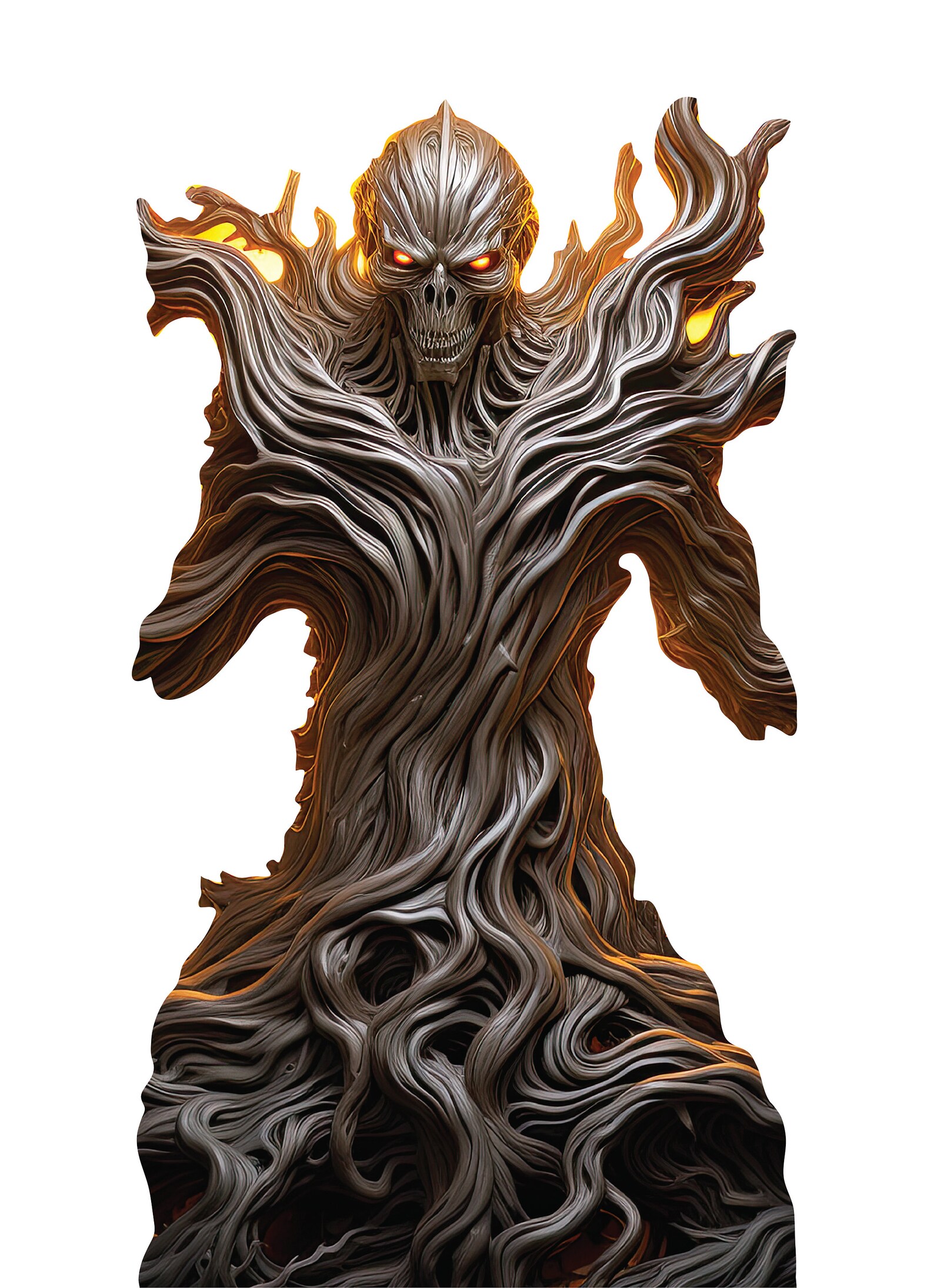 Scary Tree With Glowing Eyes Cardboard Cutout Prop, Free Standing With ...