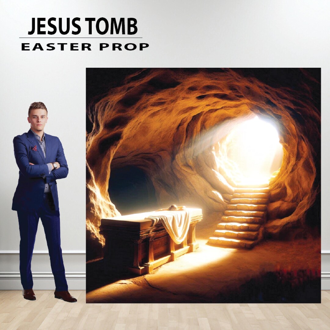 Tomb of Jesus Prop Cardboard Cutout Stage Prop, Easel on Back. Jesus ...
