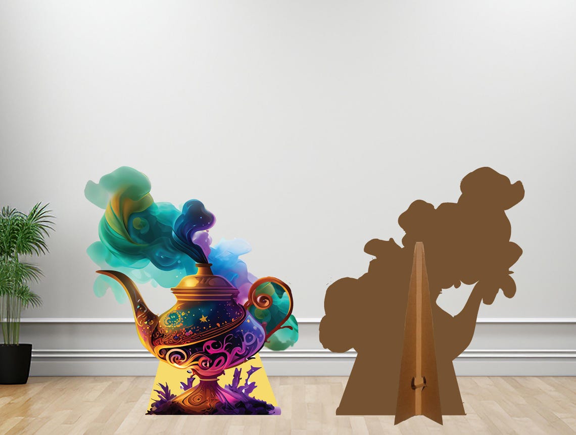 Magic Genie Lamp, Genie Bottle, Magic Lamp Cardboard Cutout Prop, Cute ...