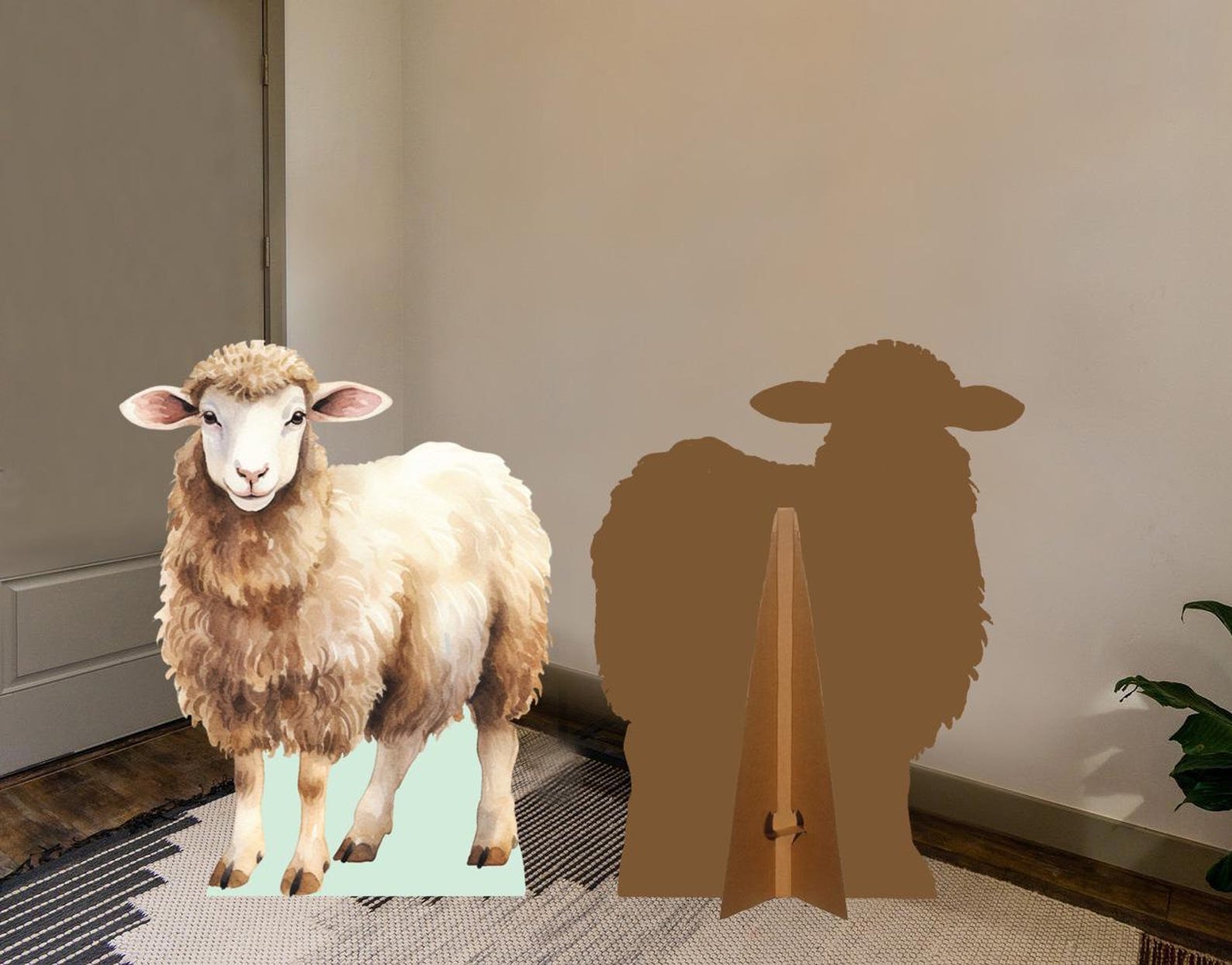 Sheep Cardboard Cutout Prop With Easel on the Back - Etsy