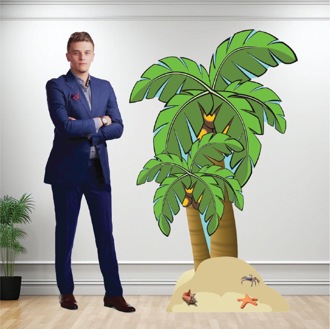 Palm Trees Cardboard Prop Fun Decoration for Beach or Pool Party, Easel ...
