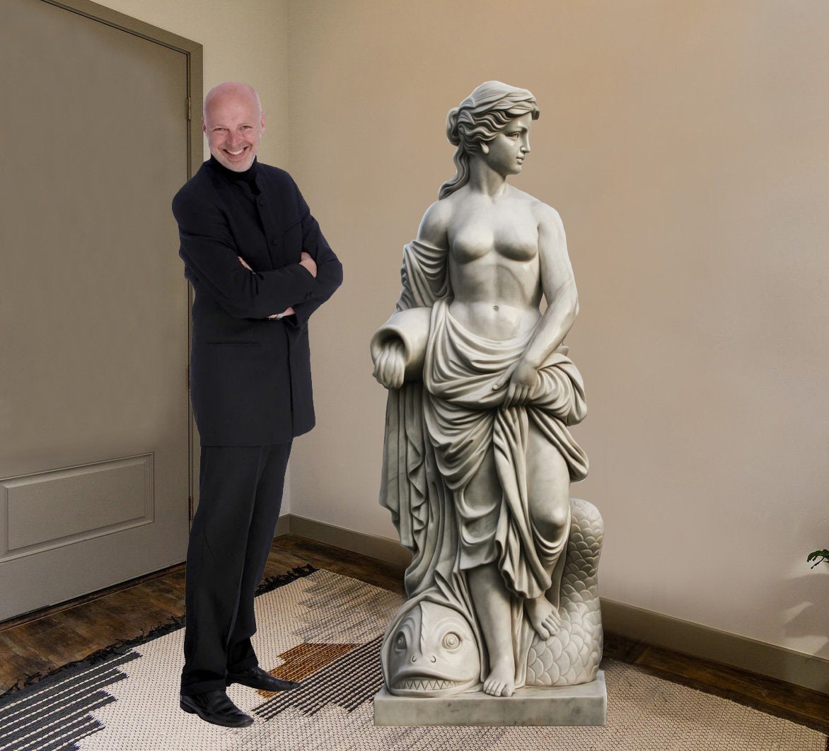 Greek Statue of Woman and Fish Cardboard Cutout With Easel on the Back ...