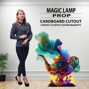 Magic Genie Lamp, Genie Bottle, Magic Lamp Cardboard Cutout Prop, Cute ...