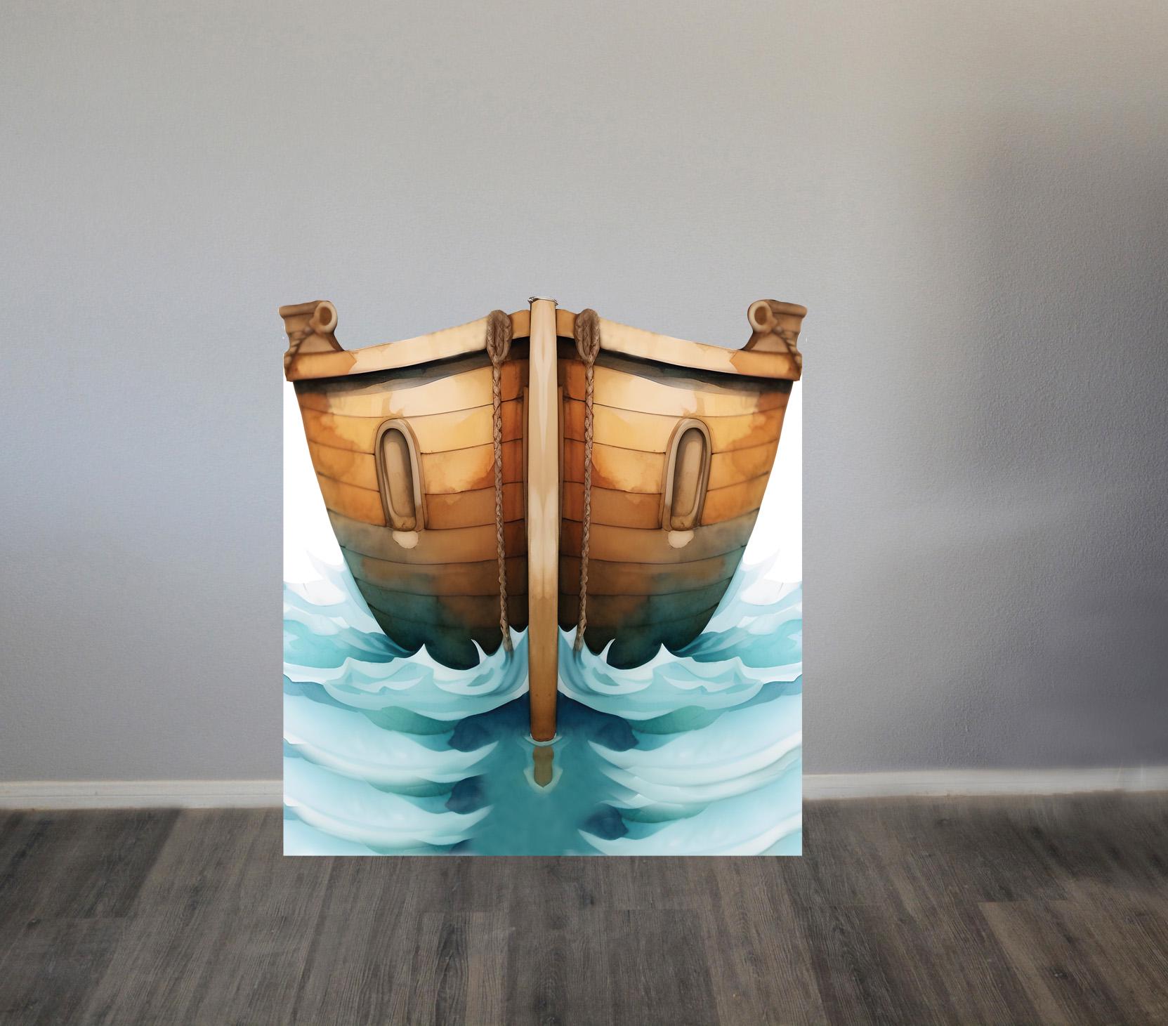 Rowboat Cardboard Cutout Party Stage Prop Wood Boat Prop, Life Size ...