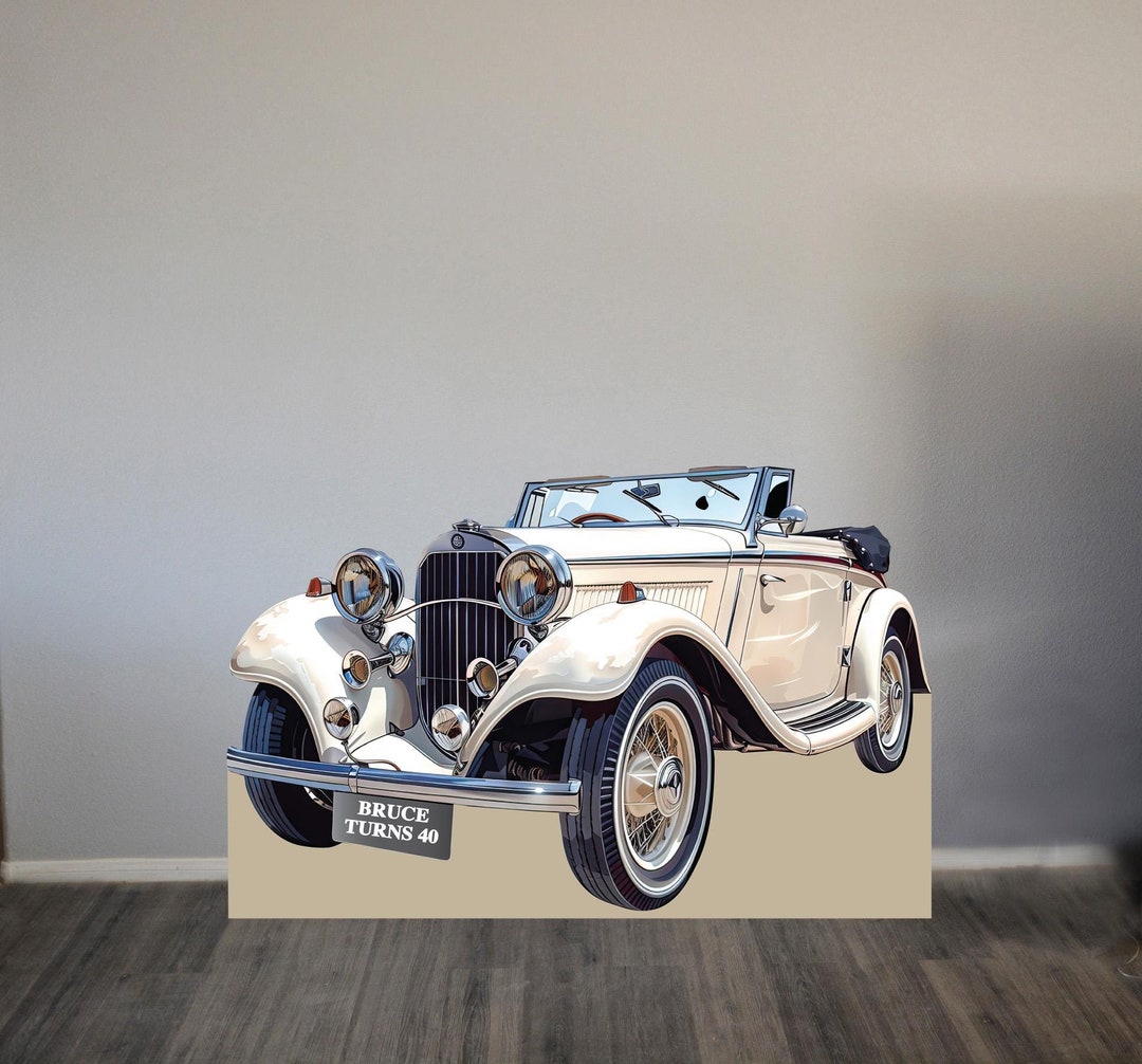 Convertible Roadster Cardboard Cutout Party Prop 72 Inches Wide X 42 ...