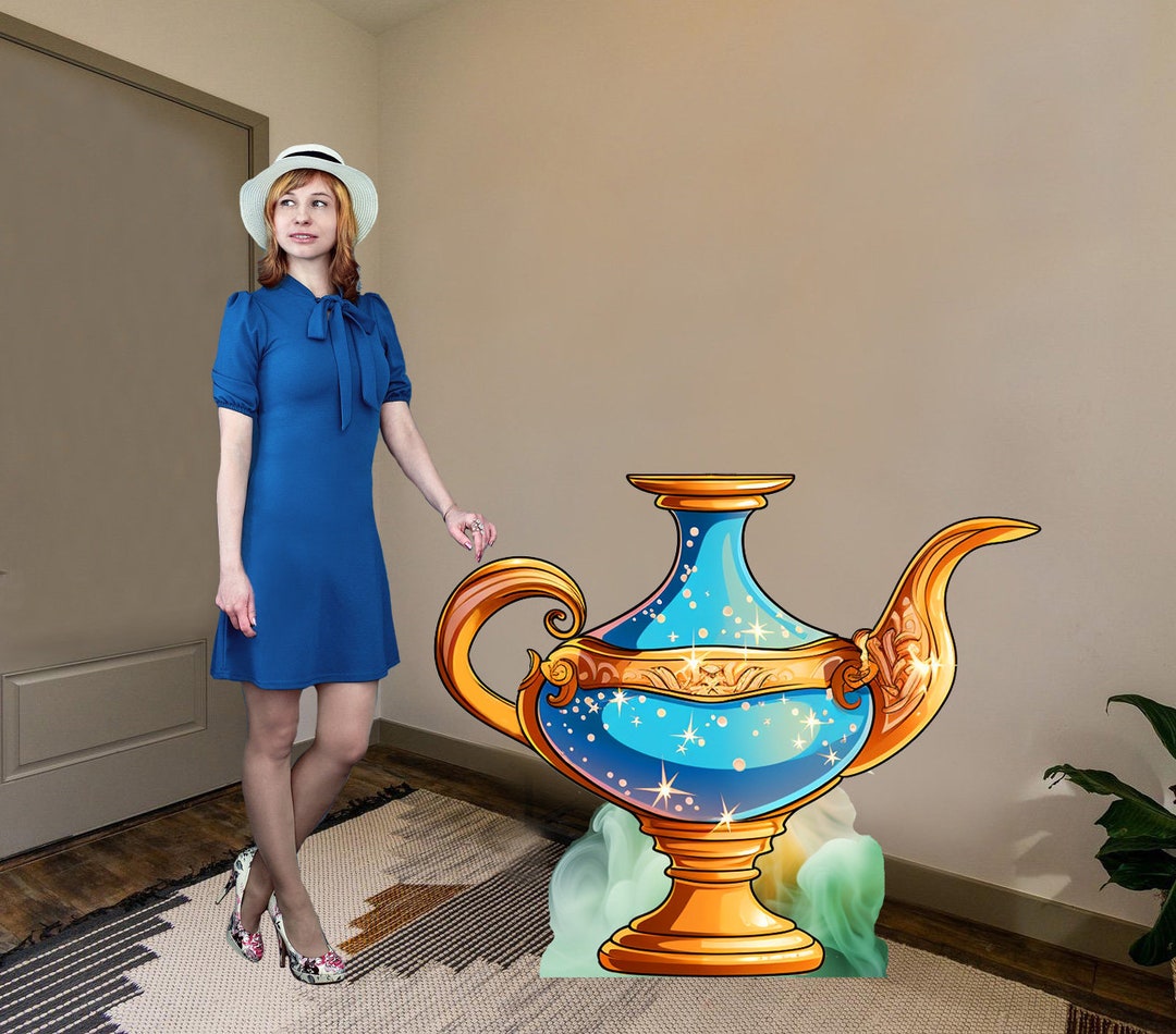 Genie Lamp Photo Prop Cardboard Cutout in Blue or Purple, Fun Birthday ...