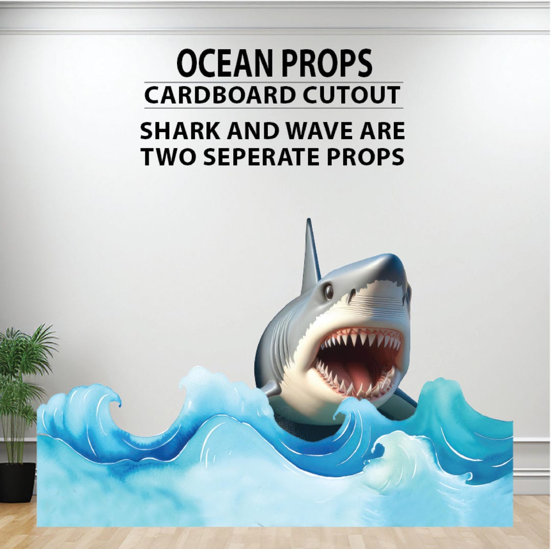 Ocean Wave, Sea Turtle, Octopus and Shark Cardboard Cutout Props, All ...
