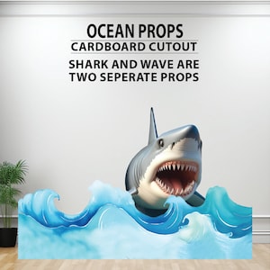 Ocean Wave, Sea Turtle, Octopus and Shark Cardboard Cutout Props, All ...