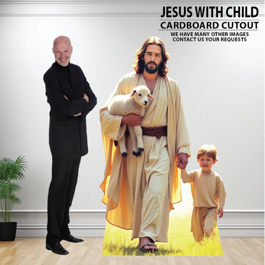 Jesus With Children Cardboard Cutout Props, Holy Week Props, Easter ...