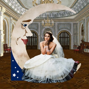 Crescent Moon Cardboard Cutout Prop Party Decoration. Over the Moon ...