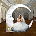 Large Crescent Moon Custom Life Size Cardboard Cutout With Star ...