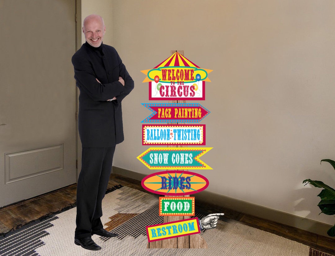 Circus Theme Directional Sign Circus Theme Party Birthday - Etsy