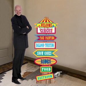 Circus Theme Directional Sign Circus Theme Party Birthday - Etsy