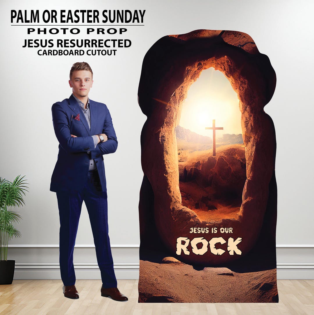 Resurrected Jesus Tomb Photo Prop: Easter Sunday Cardboard Cutout - Etsy