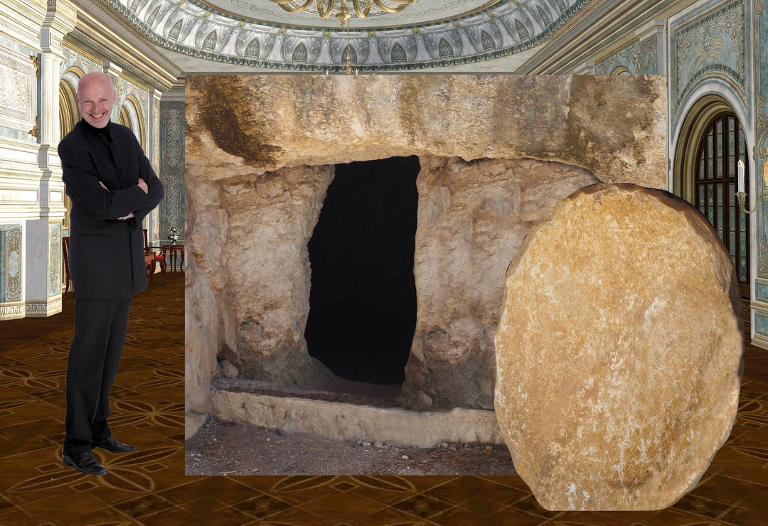 Large Tomb 3 Pieces, Cardboard Cutout, Easel on Back. Tomb is 72 Tall X ...