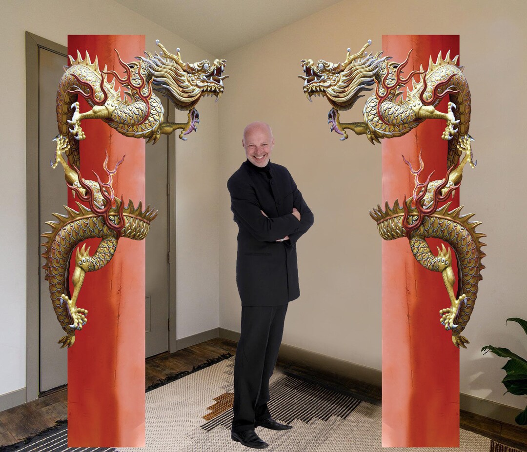 Chinese Dragon Cardboard Cutout Pillars, Free Standing With Easel on ...