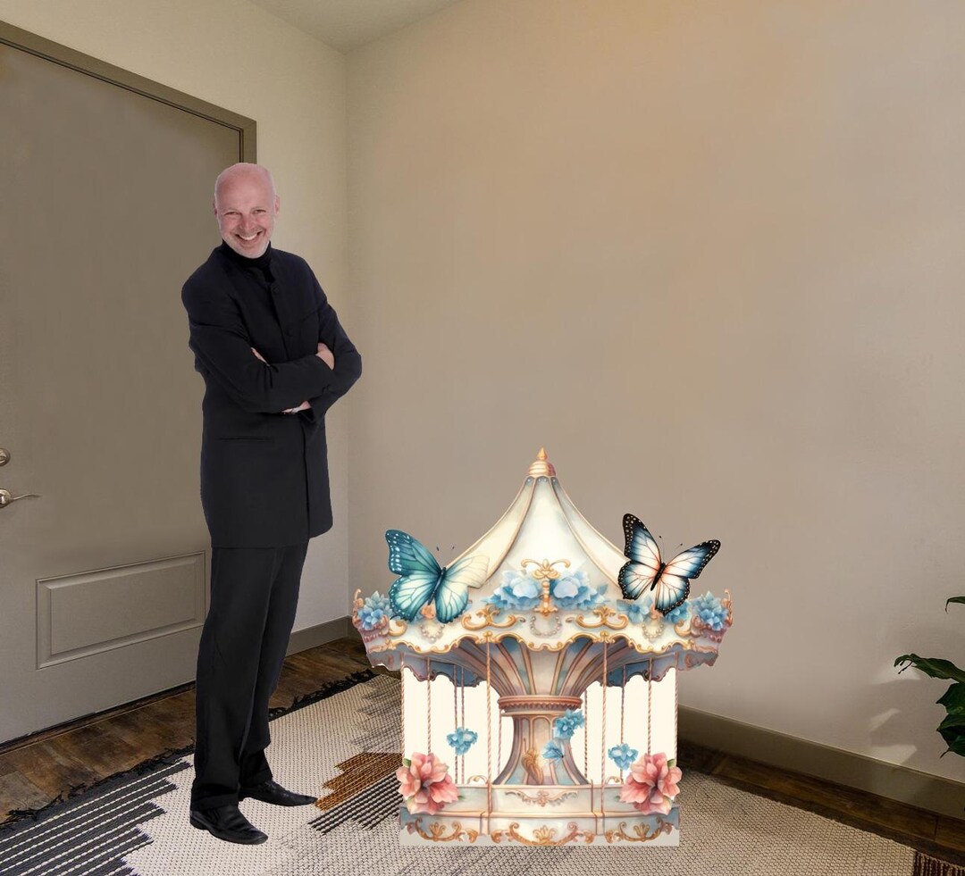 Carousel With Butterflies Cardboard Cutout With Easel on the Back to ...