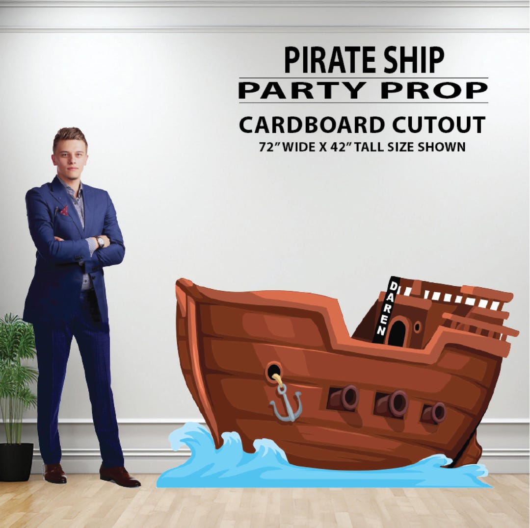 Pirate Ship Cardboard Cutout, Free Standing With Easel on the Back - Etsy