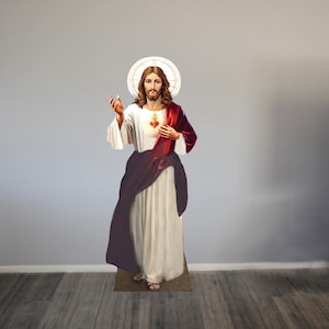 Sacred Heart Jesus Cardboard Cutout, Life Size Jesus Prop, Standup ...