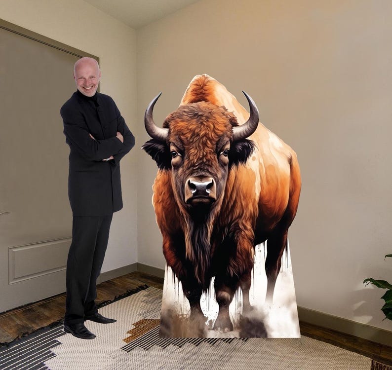 Buffalo Cardboard Cutout Prop, Life Size Standup Bison, American ...