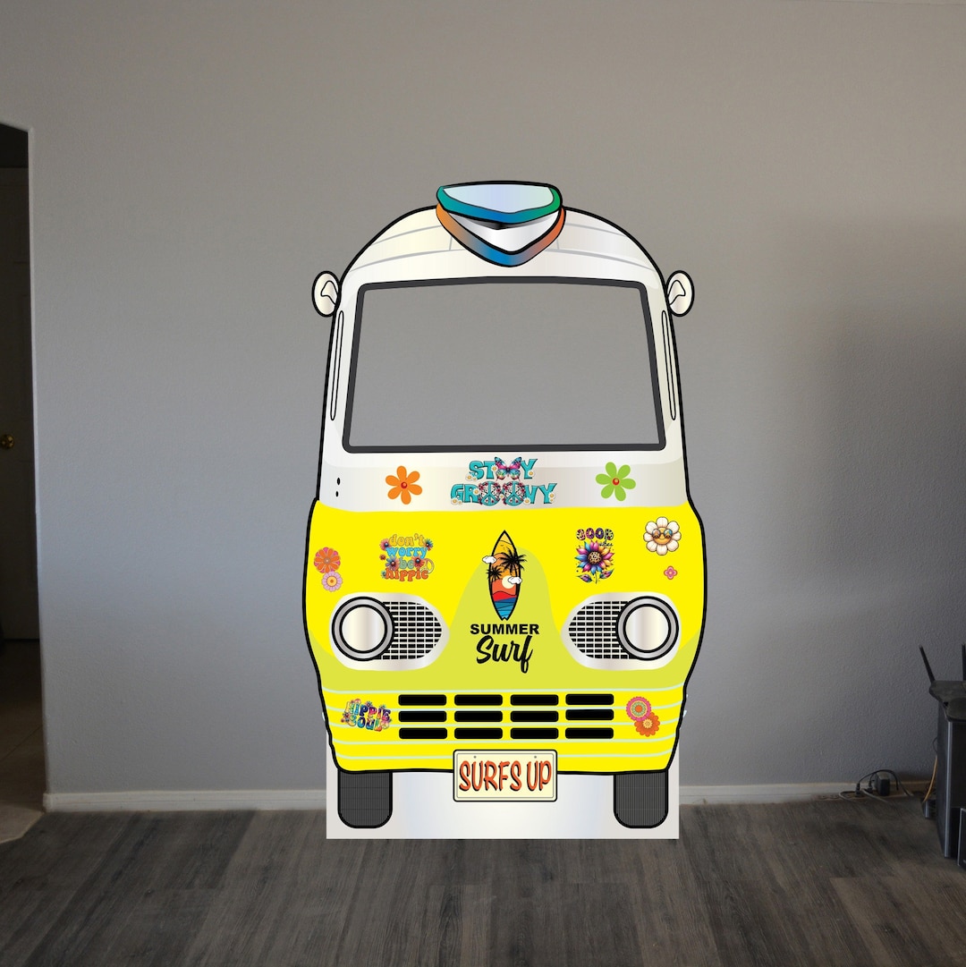 Hippie Van Cardboard Cutout Photo Prop With Easel on the Back. Finished ...