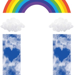 Rainbow Entryway Cardboard Cutout Prop. Prop is 5 Pieces. Two Easels ...