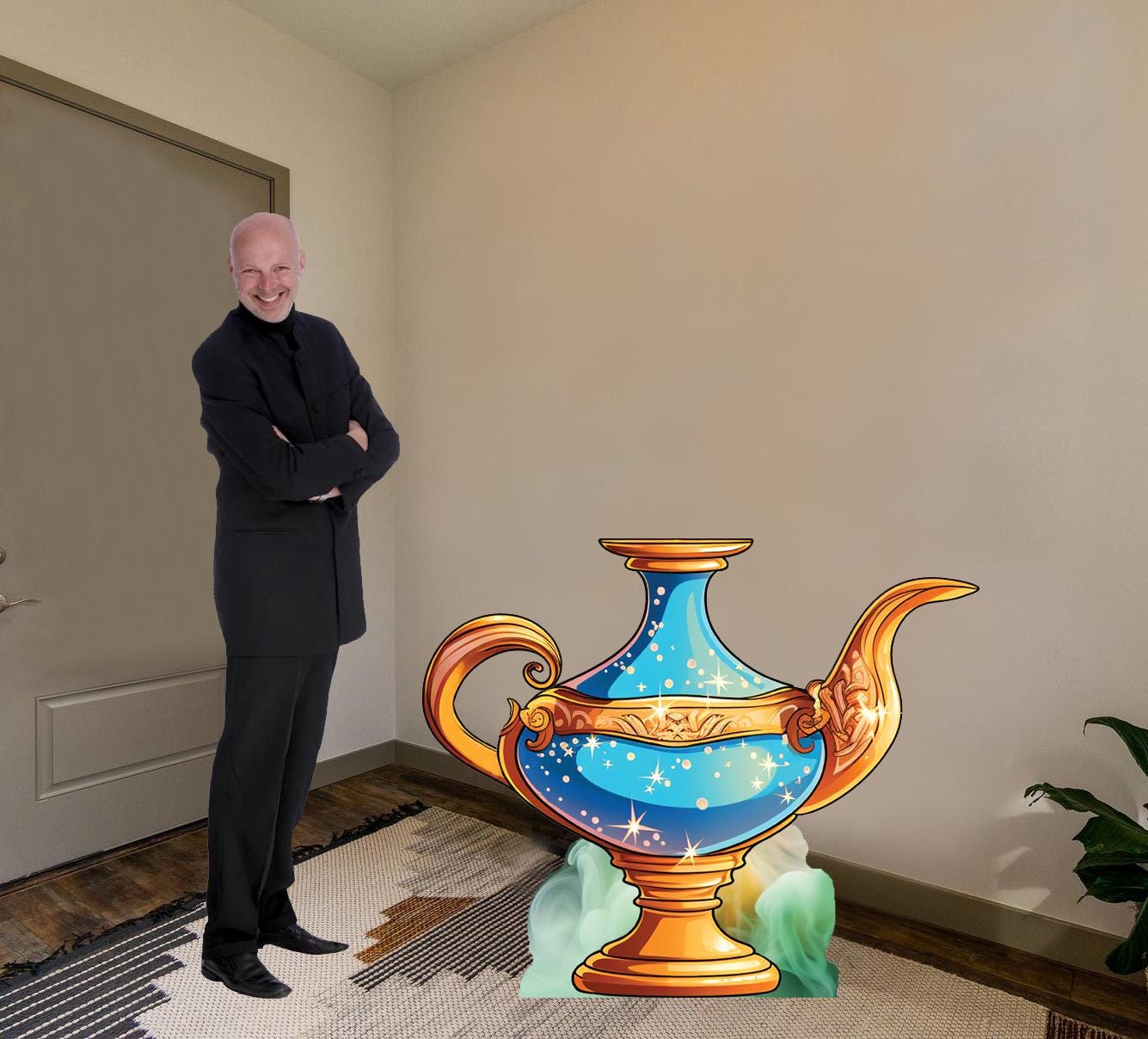 Genie Lamp Genie Bottle Magic Lamp Cardboard Cutout Prop in Blue ...