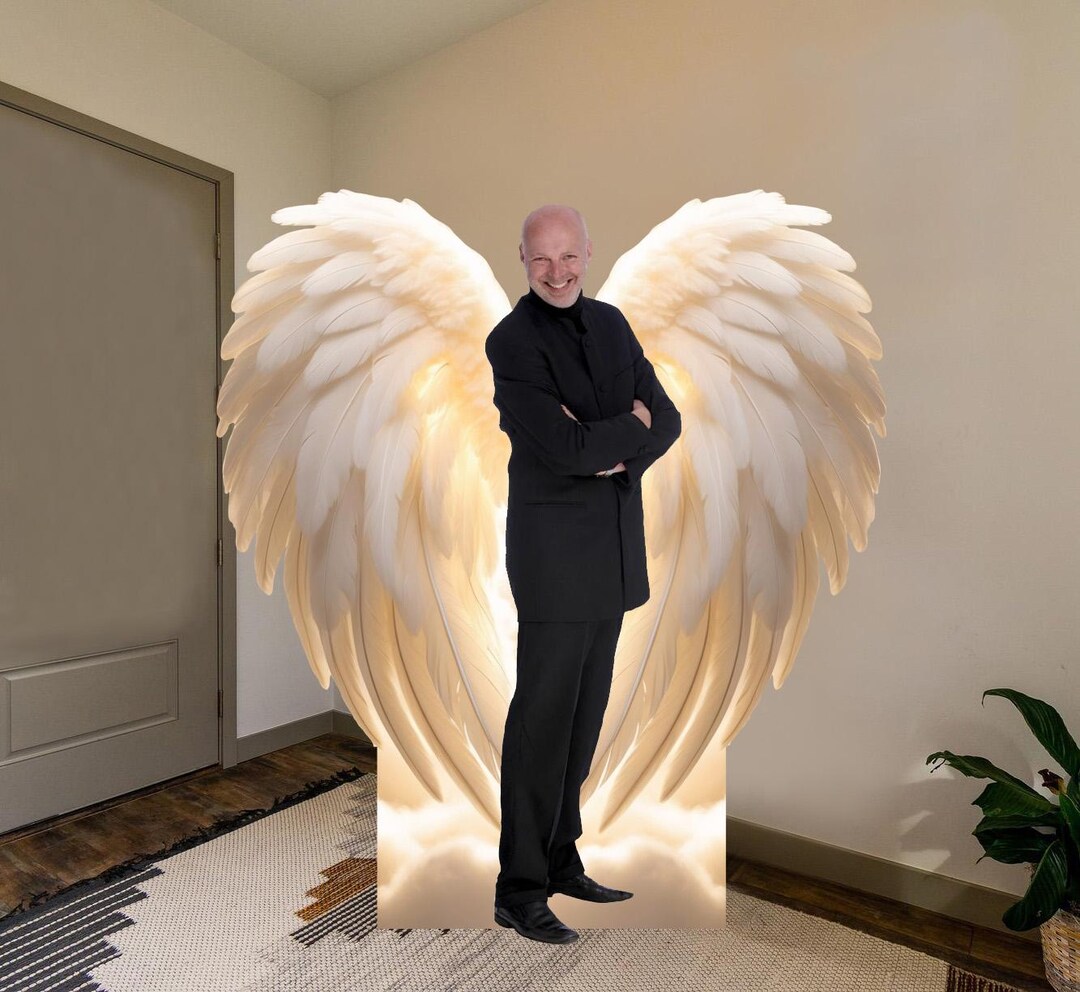 Angel Wings Cardboard Cutout Prop, Two Pieces, Free Standing With ...