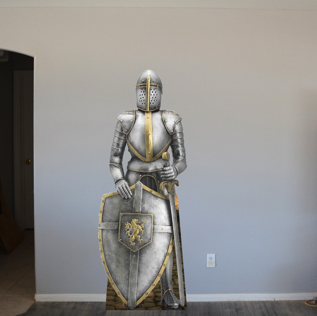 Knight With Shield Cardboard Cutout With Easel on Back - Etsy