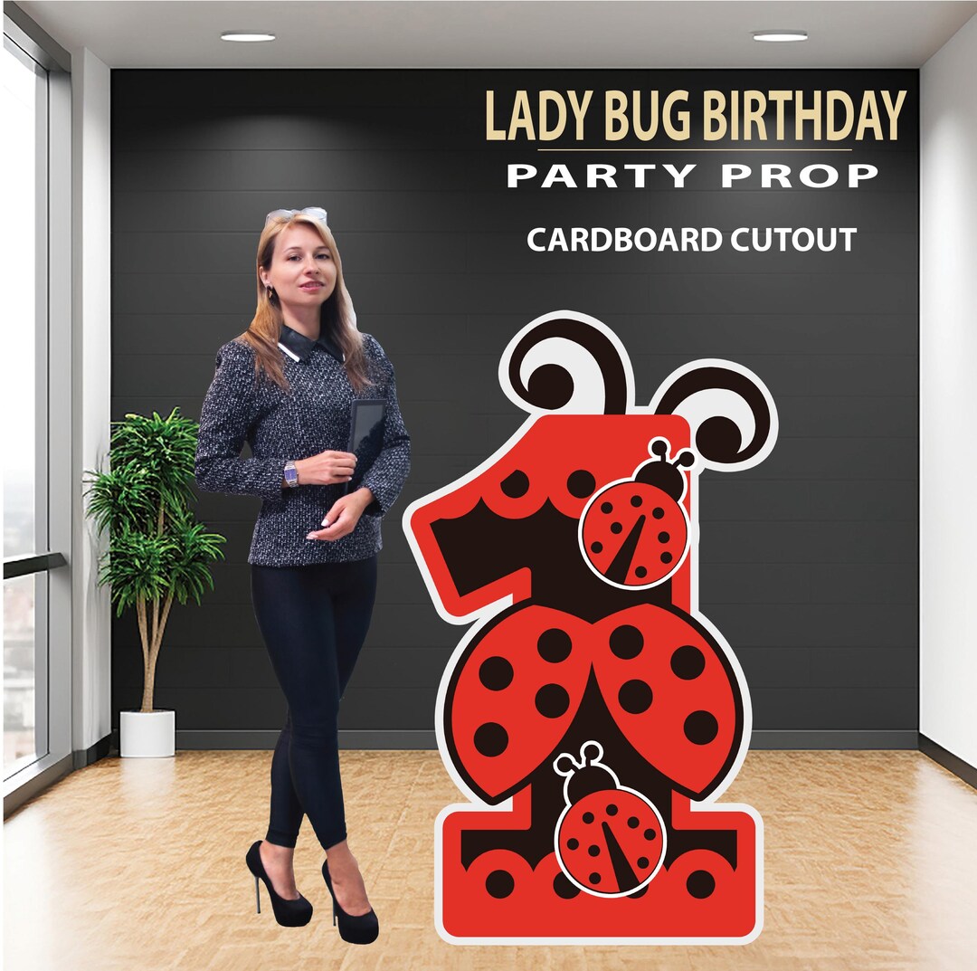 Cute Ladybug Birthday Numbers Cardboard Cutout Party Prop - Etsy