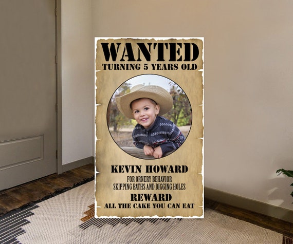 Wanted Poster Birthday or Party Sign Cardboard Cutout Free - Etsy