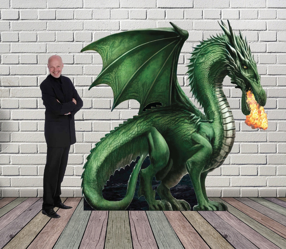 Green Dragon Cardboard Cutout Prop 86 Inches Tall X 86 Inches Wide - 2 ...