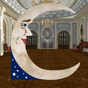 Crescent Moon Cardboard Cutout Prop Party Decoration. Over the Moon ...