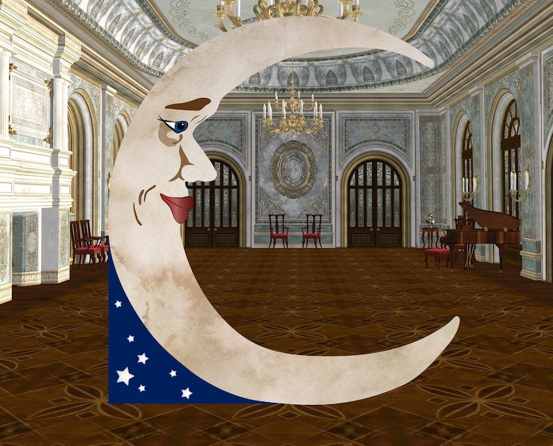Crescent Moon Cardboard Cutout Prop Party Decoration. Over the Moon ...